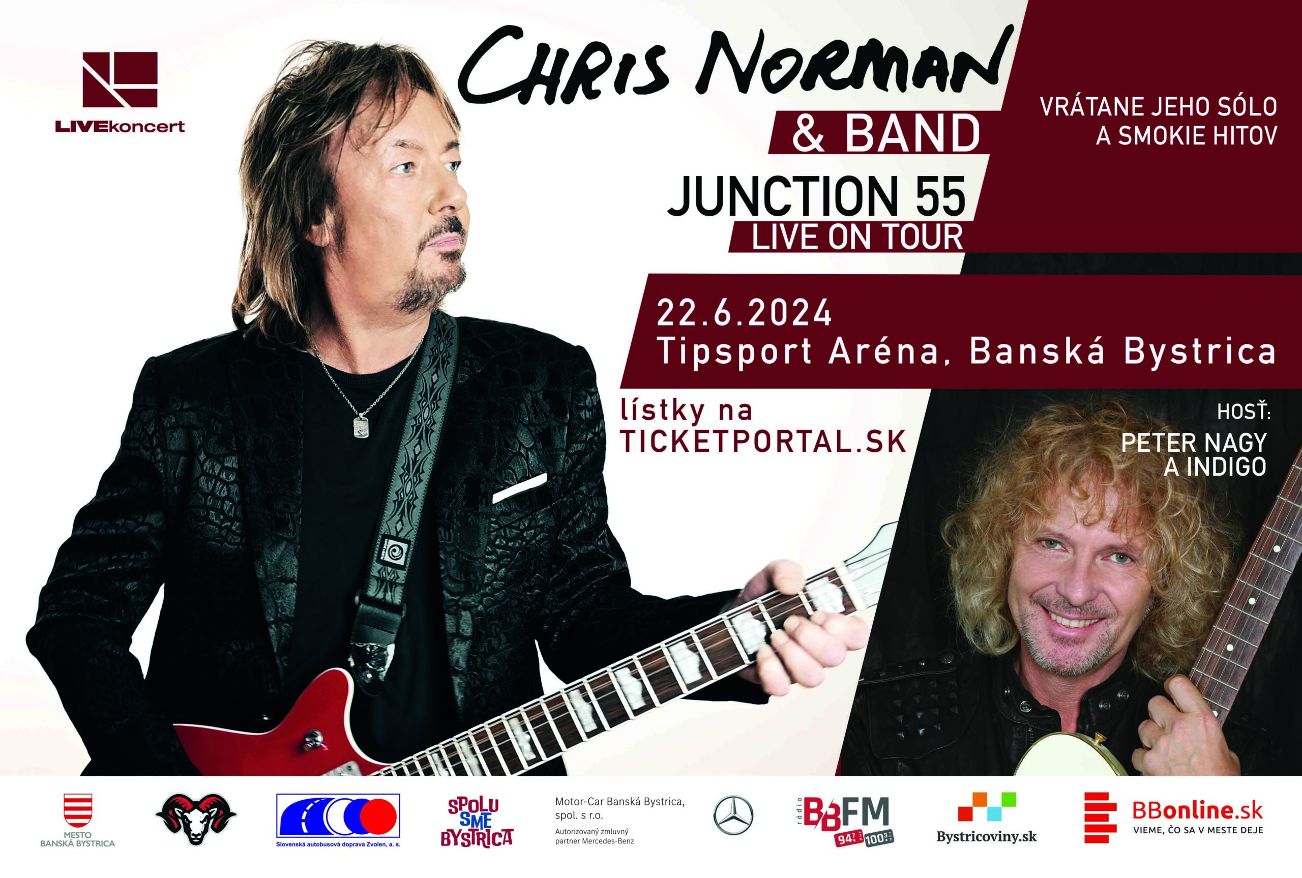 Chris Norman & BAND JUNCTION 55 LIVE ON TOUR + hosť Peter Nagy a INDIGO | Banská Bystrica